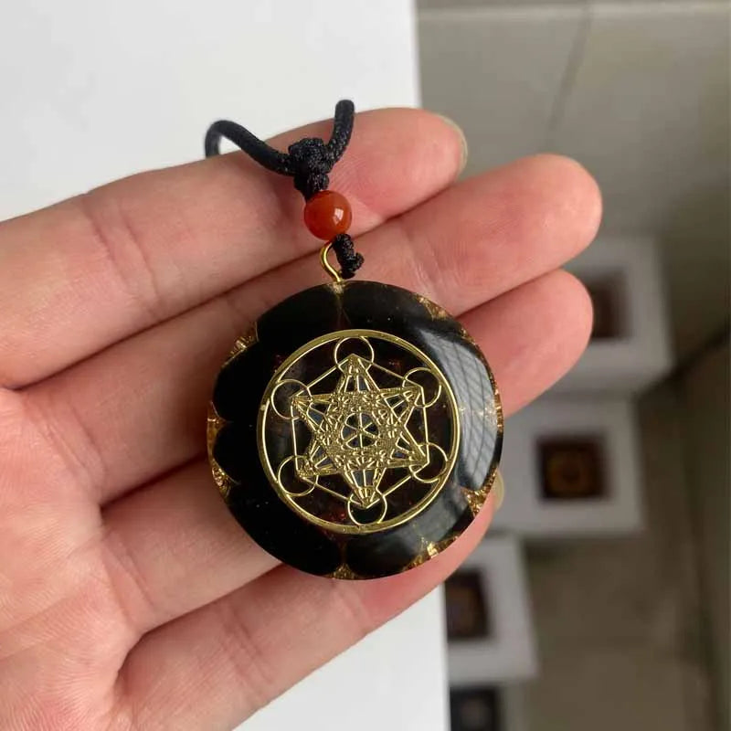 Colar Orgonite Metatron - Obsidiana Negra